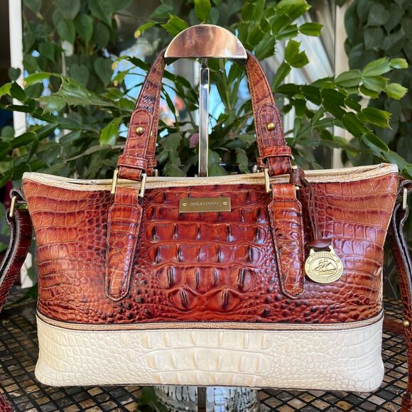 Brahmin | Bags | Brahmin Mini Asher Pecan Coquette Tricolor Tote ...